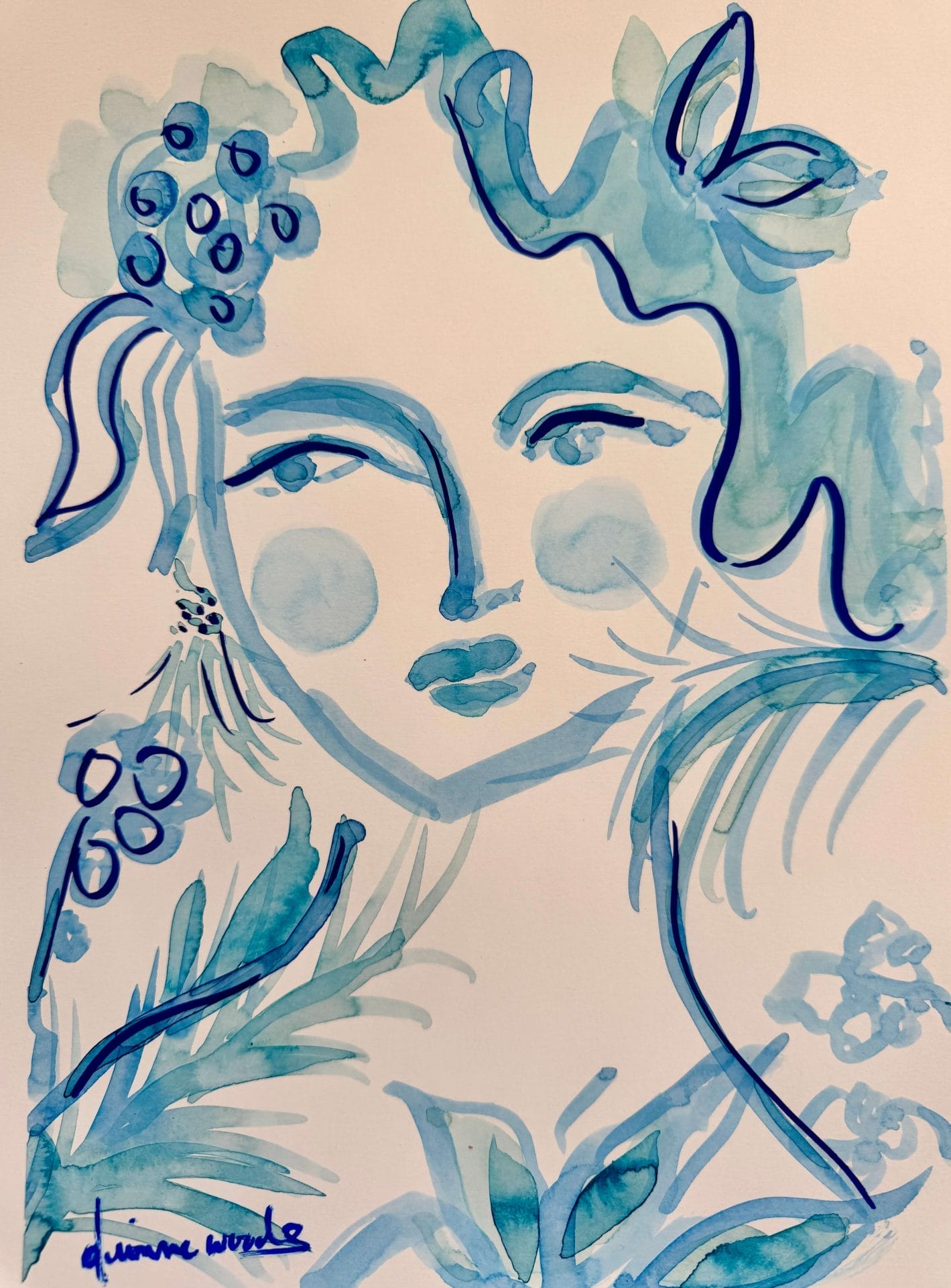 Watercolor Art ‘Language of Grace 7’ by Dionne Woods